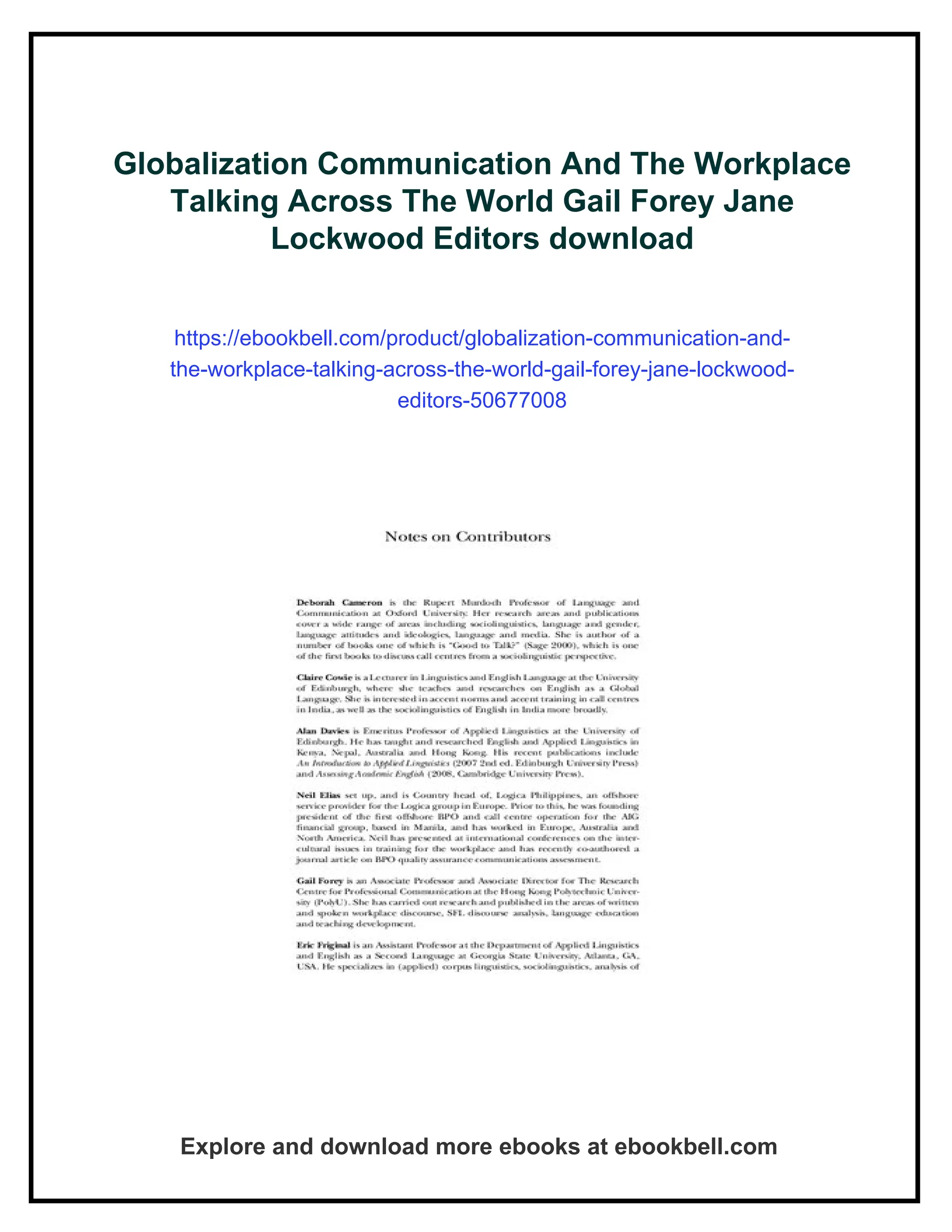 Globalization Communication And The Workplace Talking Across The World ...