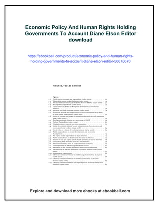 Economic Policy And Human Rights Holding Governments To Account Diane ...