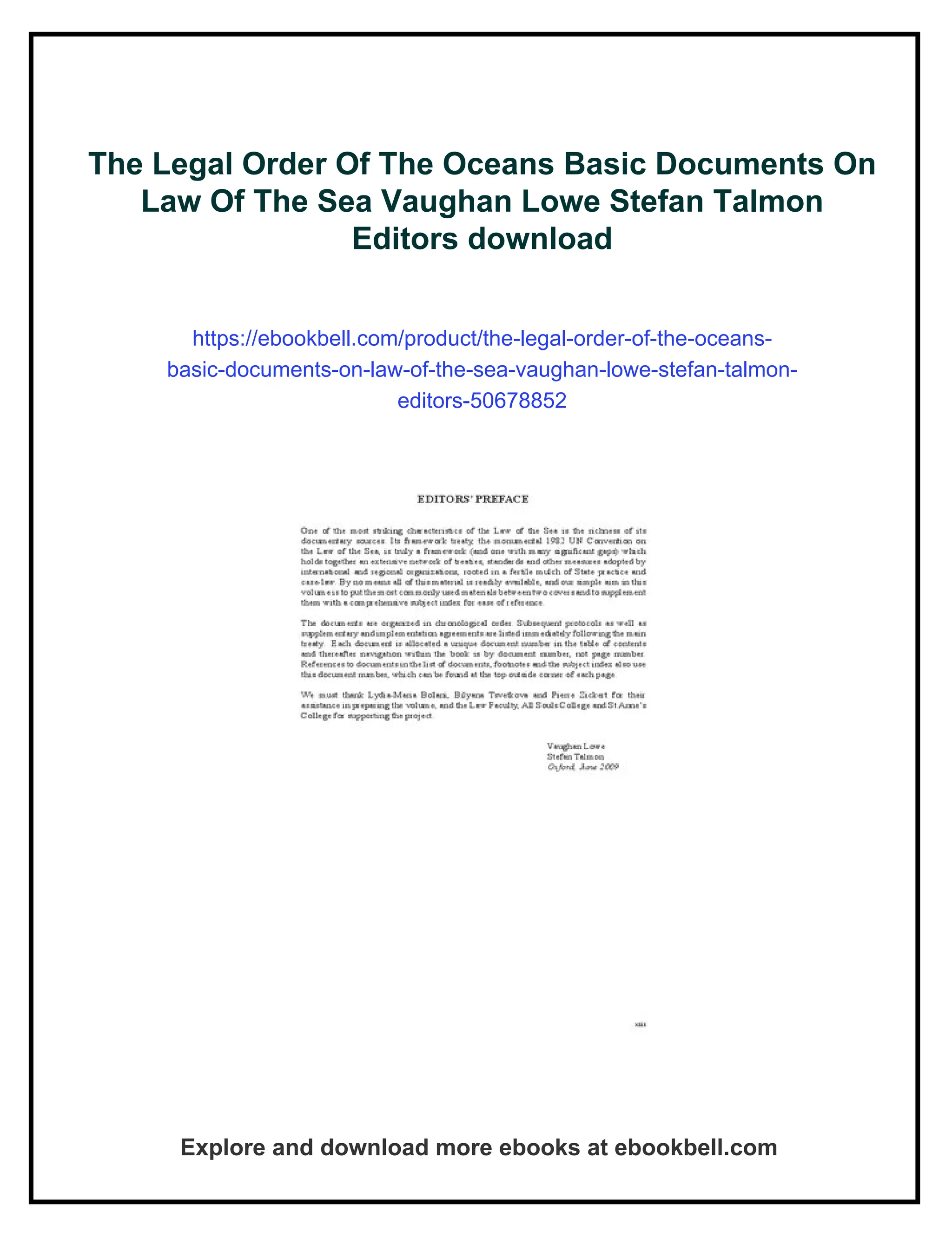 The Legal Order Of The Oceans Basic Documents On Law Of The Sea Vaughan ...