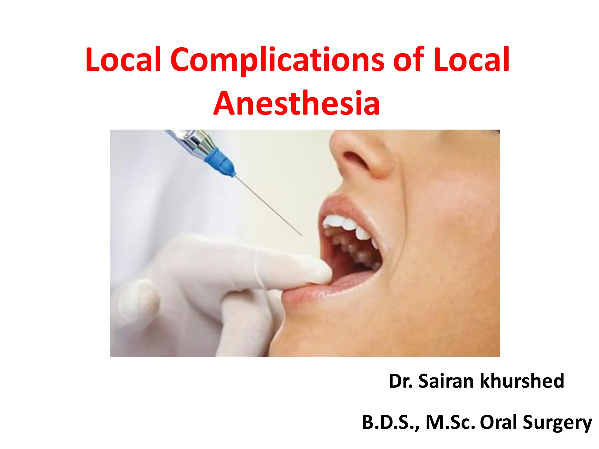 Local complication of local anaesthesia | PDF