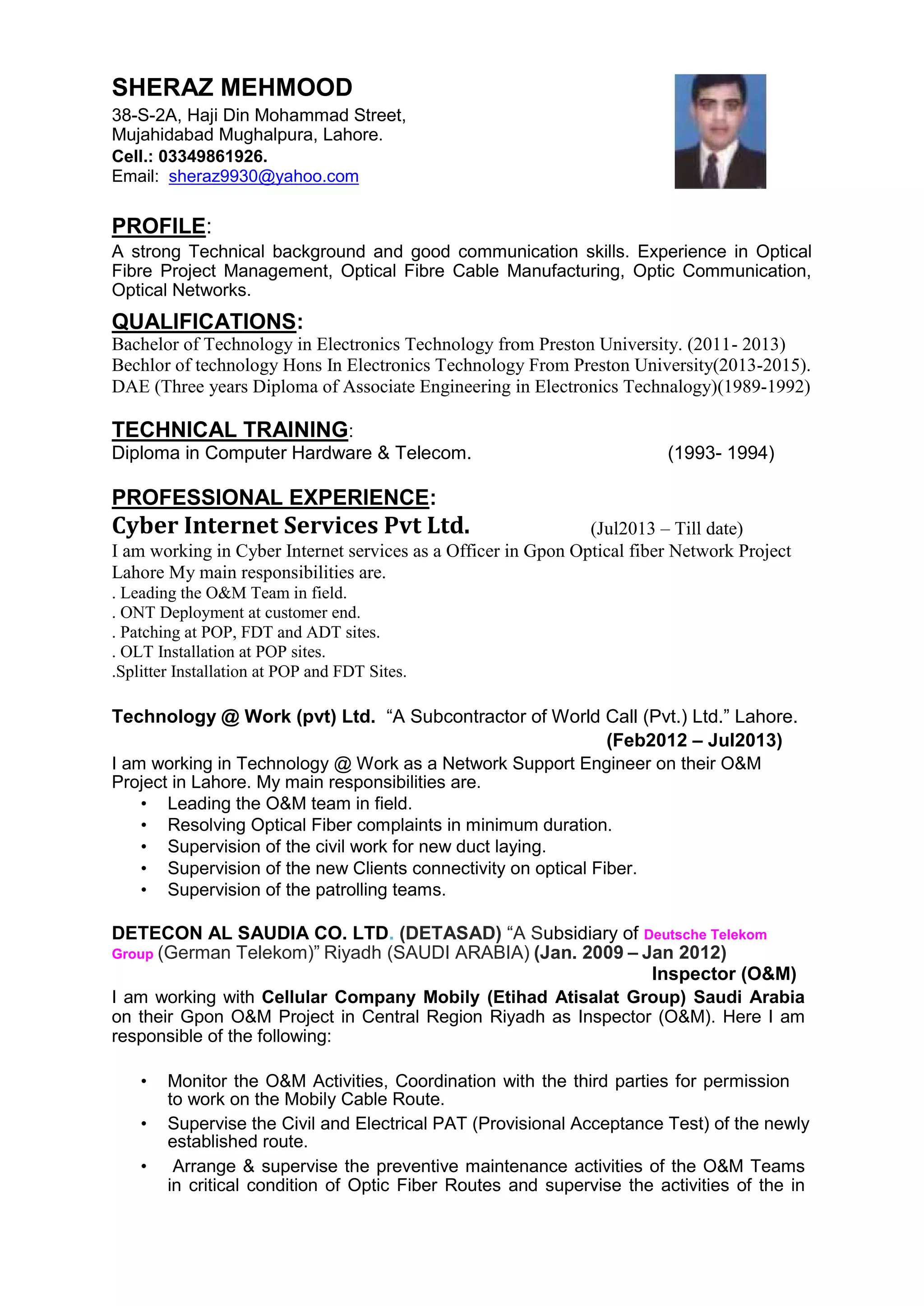 resume Sheraz | PDF