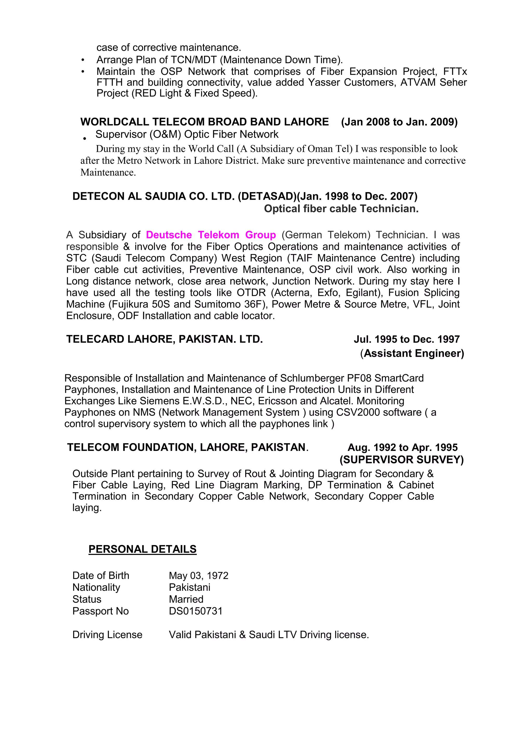 resume Sheraz | PDF