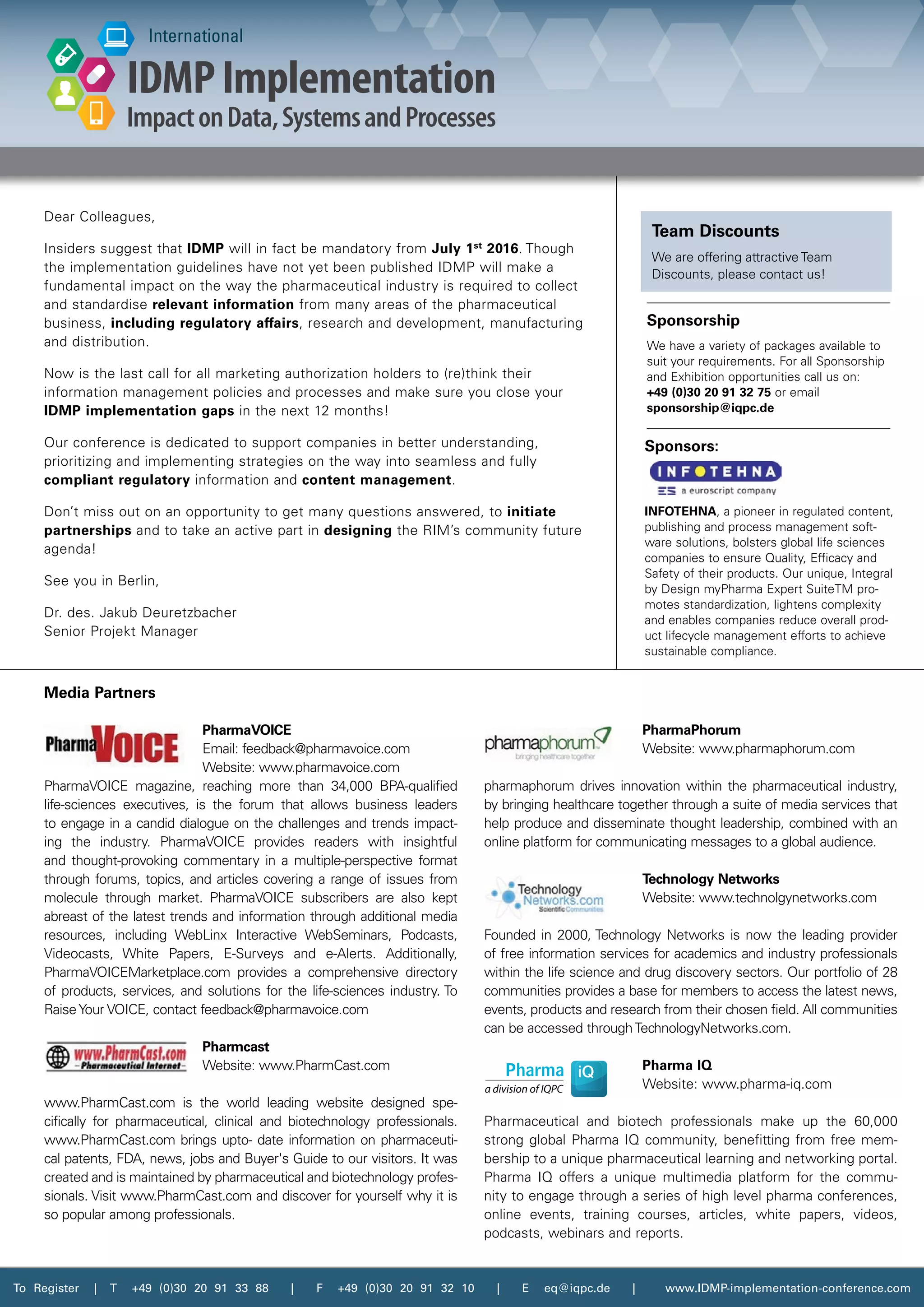 IDMP Implementation - Impact on Data, Systems and Processes. How to ...