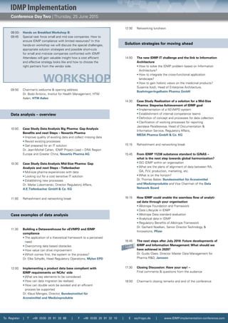 IDMP Implementation - Impact on Data, Systems and Processes. How to ...