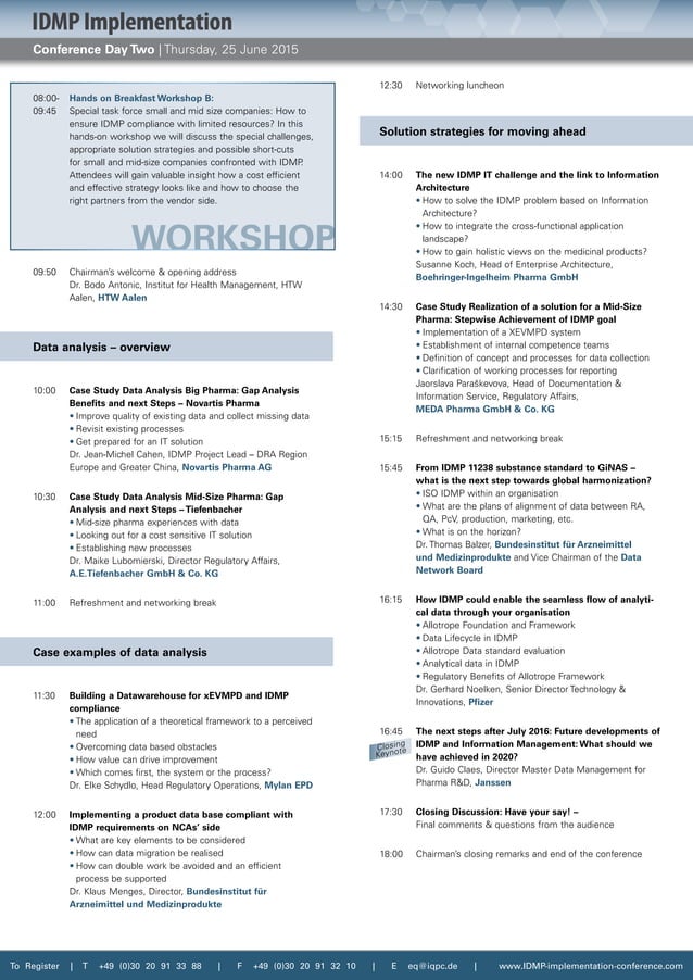 IDMP Implementation - Impact on Data, Systems and Processes. How to ...