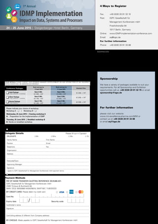 IDMP Implementation - Impact on Data, Systems and Processes. How to cover gaps for IDMP ...