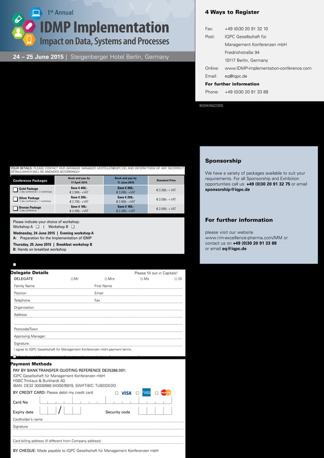 IDMP Implementation - Impact on Data, Systems and Processes. How to ...