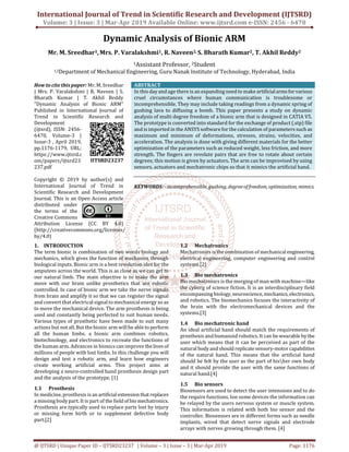 Dynamic Analysis of Bionic ARM | PDF