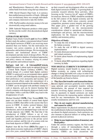 The Role of RBI on Implementation of Digital Currencies in India | PDF