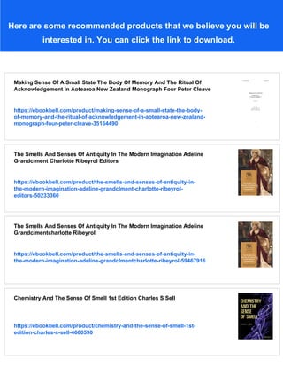 The Sense Of Smell In The Middle Ages A Source Of Certainty Katelynn ...