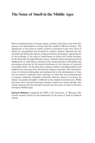 The Sense Of Smell In The Middle Ages A Source Of Certainty Katelynn ...