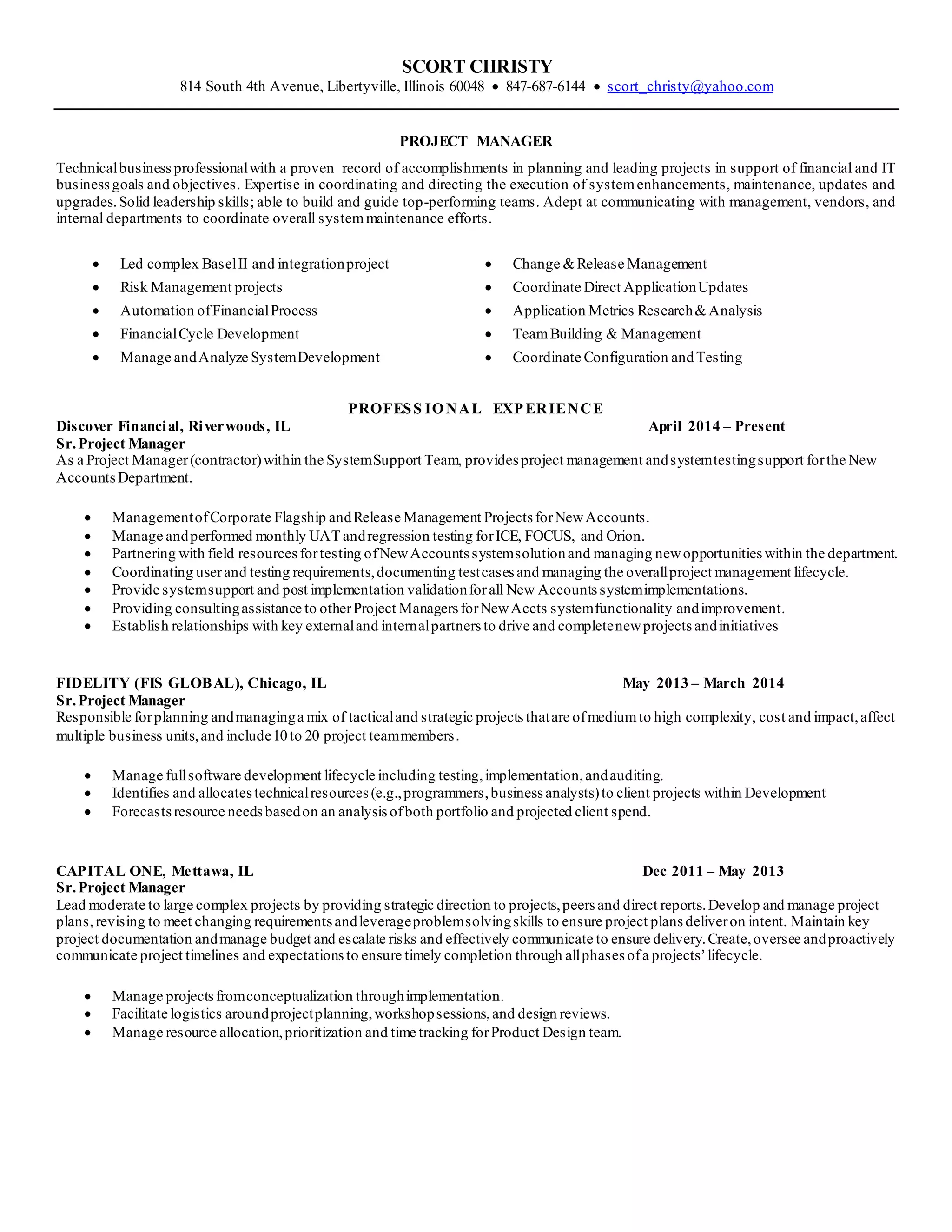 Sr._Project_Manager_Resume_Jan2015 | PDF