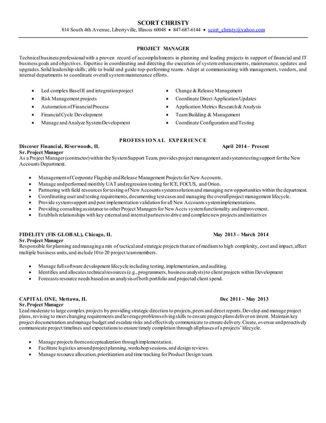 Sr._Project_Manager_Resume_Jan2015 | PDF