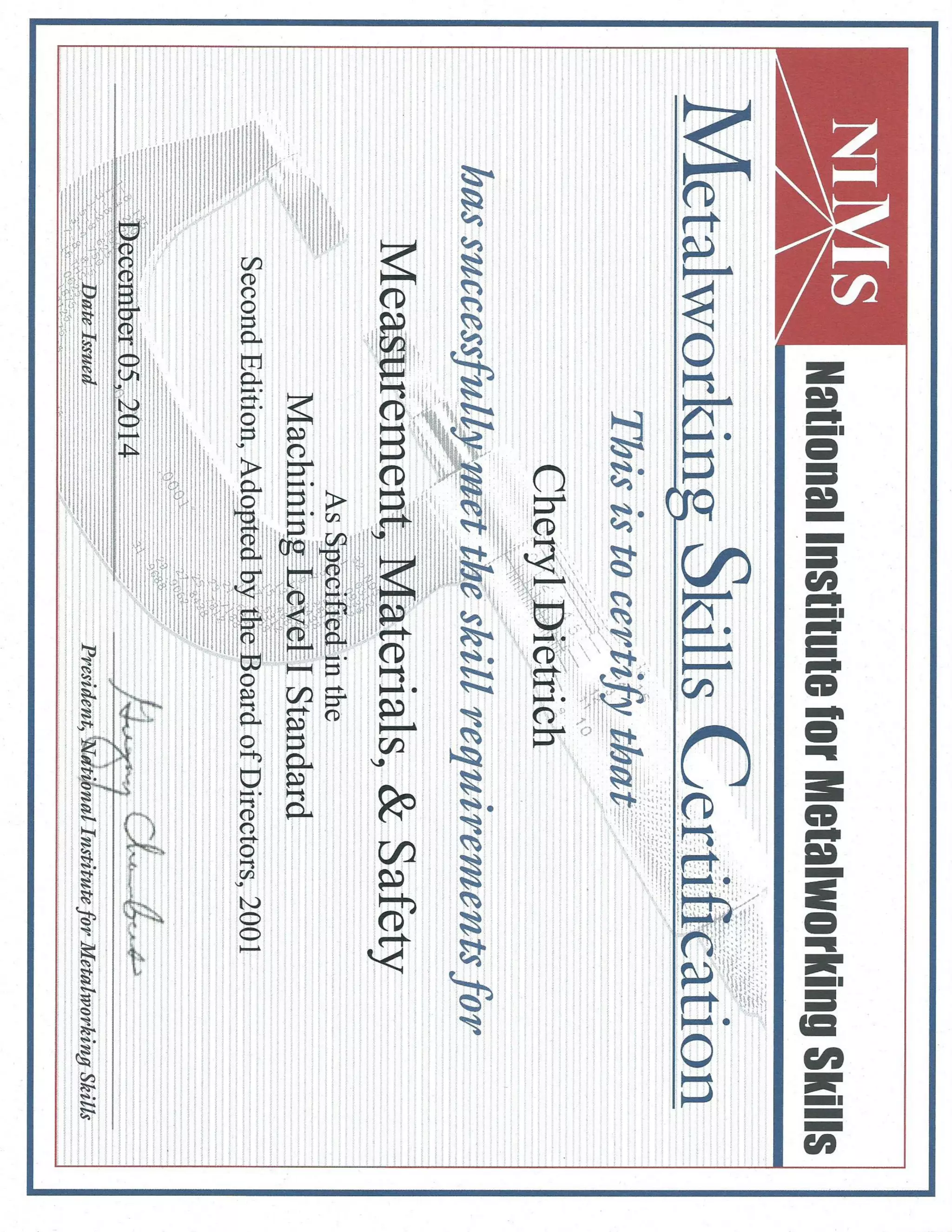 NIMS Certification 2014 | PDF