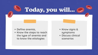 Approach to anemia , classification, investigations cases | PDF