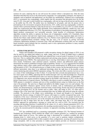 Elliptical curve cryptography image encryption scheme with aid of optimization technique using ...