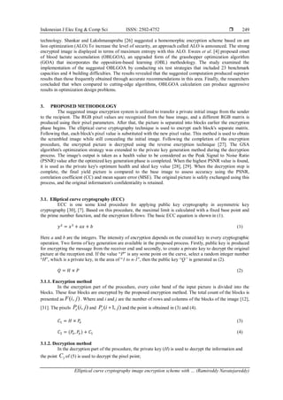 Elliptical curve cryptography image encryption scheme with aid of optimization technique using ...
