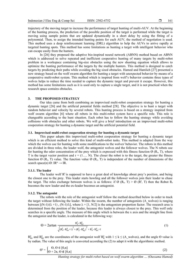 Hunting strategy for multi-robot based on wolf swarm algorithm and artificial potential field | PDF
