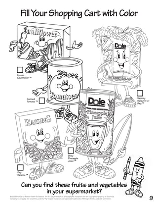 Fruits And Vegetables Coloring Book | PDF