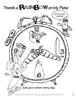 Fruits And Vegetables Coloring Book | PDF