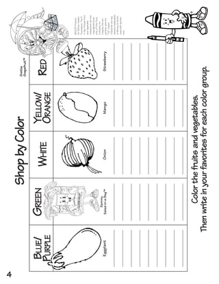 Fruits And Vegetables Coloring Book | PDF