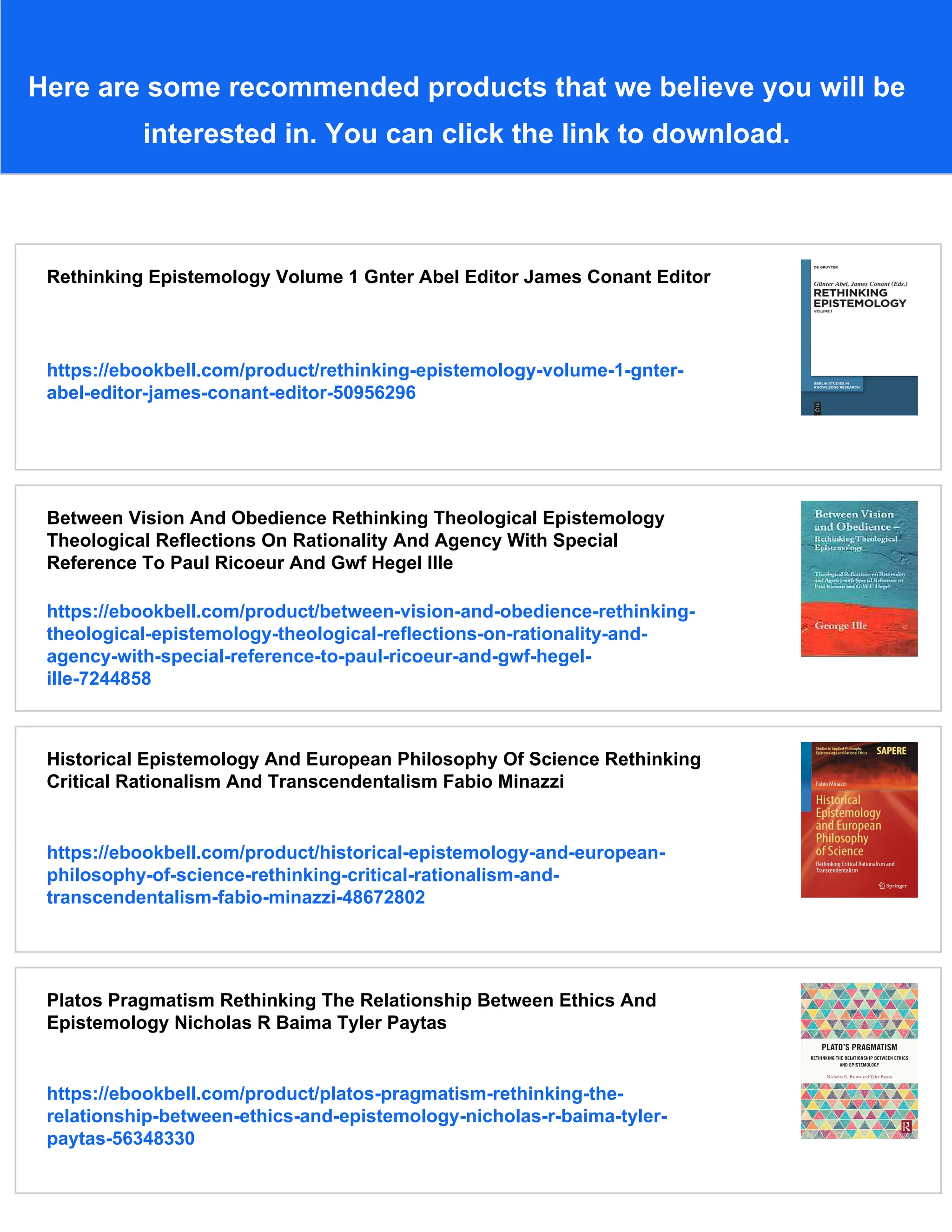 Rethinking Epistemology Volume 2 Gnter Abel Editor James Conant Editor ...