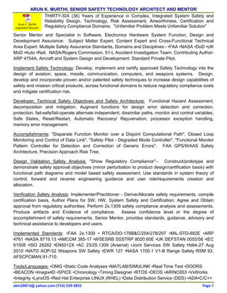 Summary Arun_Murthi Software System Safety SME | PDF