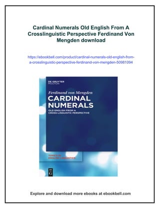 Cardinal Numerals Old English From A Crosslinguistic Perspective ...