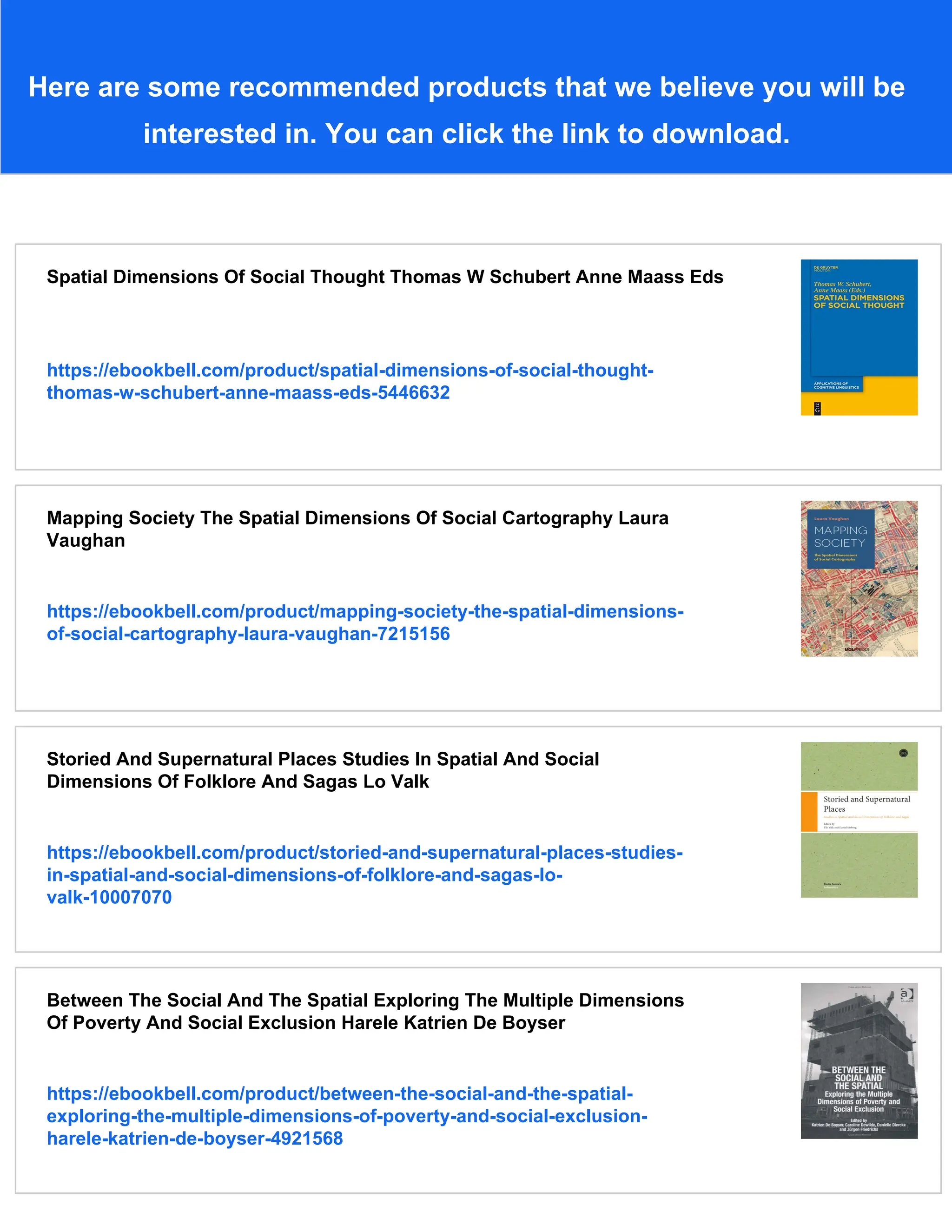 Spatial Dimensions Of Social Thought Thomas W Schubert Editor Anne ...