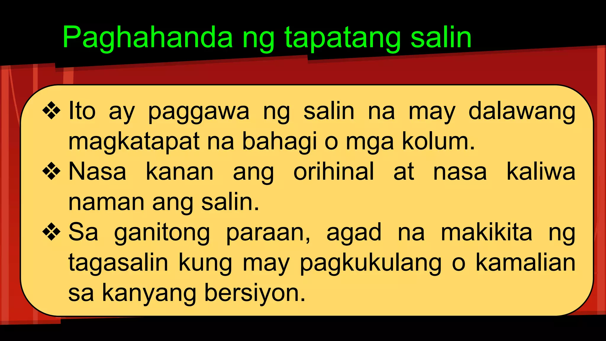 Mga hakbang sa Pagsasalin | PPTX