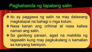 Mga hakbang sa Pagsasalin | PPTX