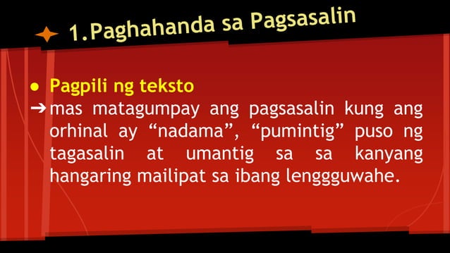 Mga hakbang sa Pagsasalin | PPTX