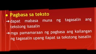 Mga hakbang sa Pagsasalin | PPTX