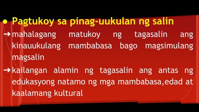Mga hakbang sa Pagsasalin | PPTX