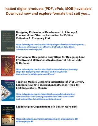 Designing Effective Instruction 8th Edition Gary R. Morrison | PDF