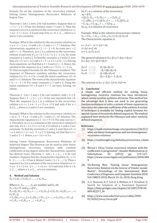 Impact of Linear Homogeneous Recurrent Relation Analysis | PDF