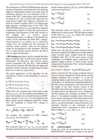 Optimization Technique for Power Quality Improvement using DSTATCOM Neural Network Approach – A ...