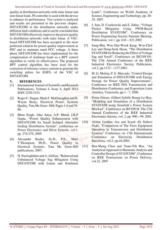 Optimization Technique for Power Quality Improvement using DSTATCOM Neural Network Approach – A ...