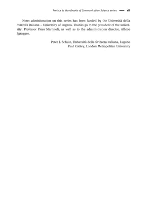 Theories And Models Of Communication Paul Cobley Editor Peter J Schulz ...