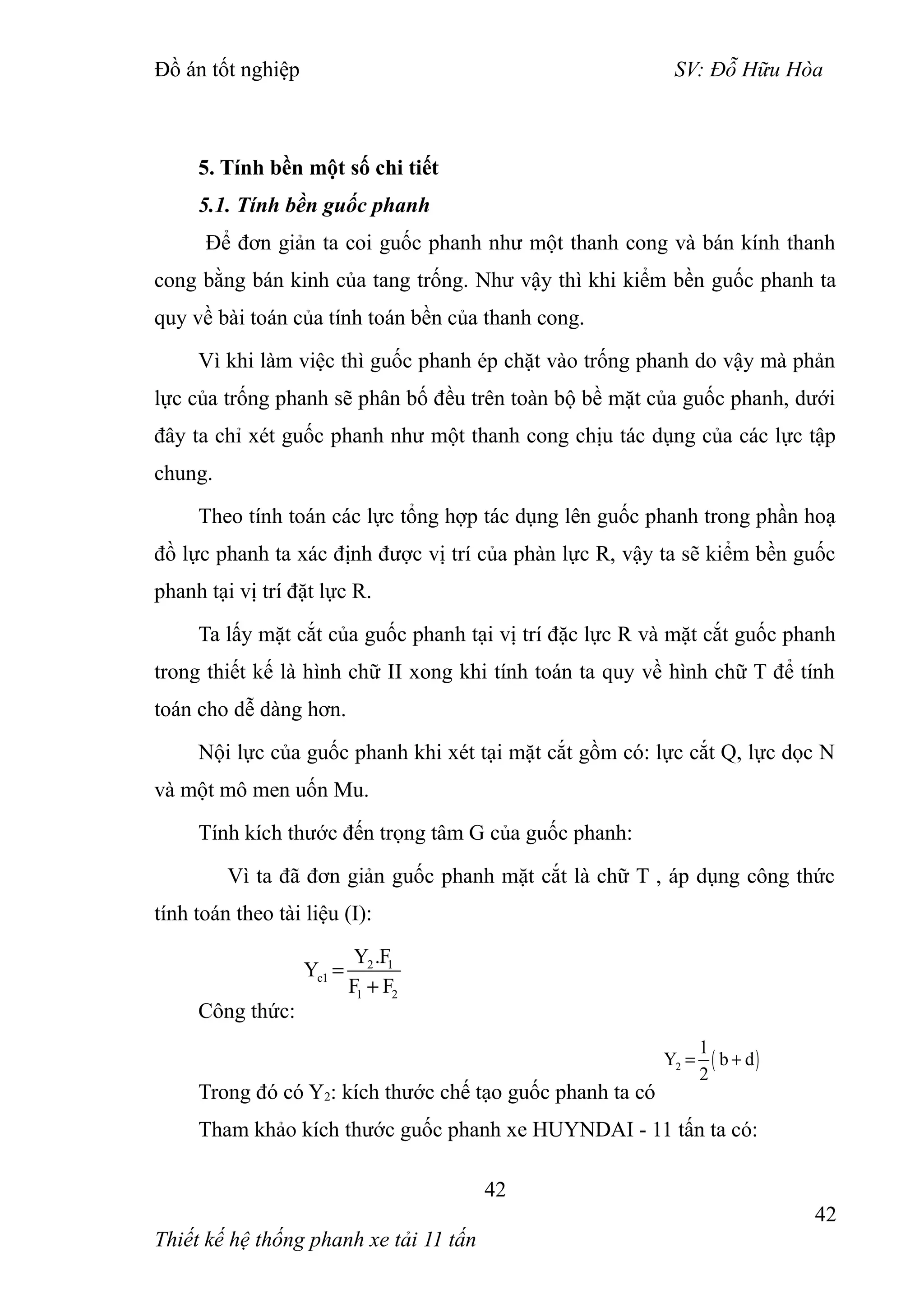 Đồ án thiết kế hệ thống phanh xe tải | PDF