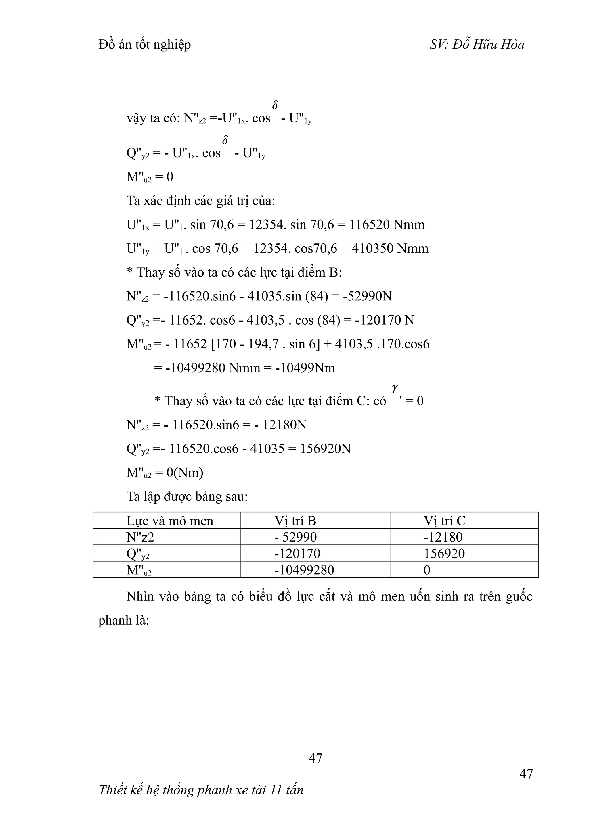 Đồ án thiết kế hệ thống phanh xe tải | PDF