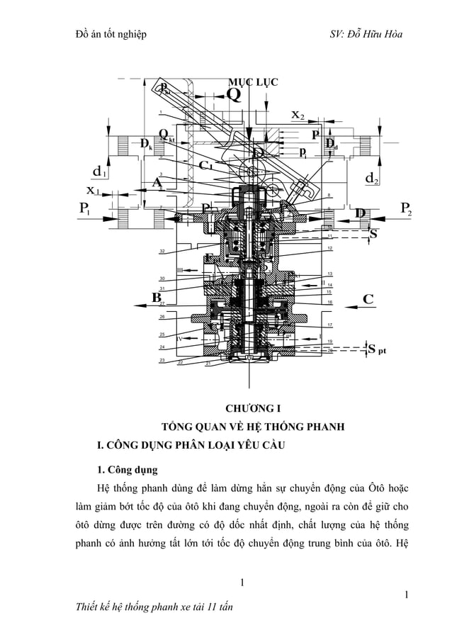 Đồ án thiết kế hệ thống phanh xe tải | PDF
