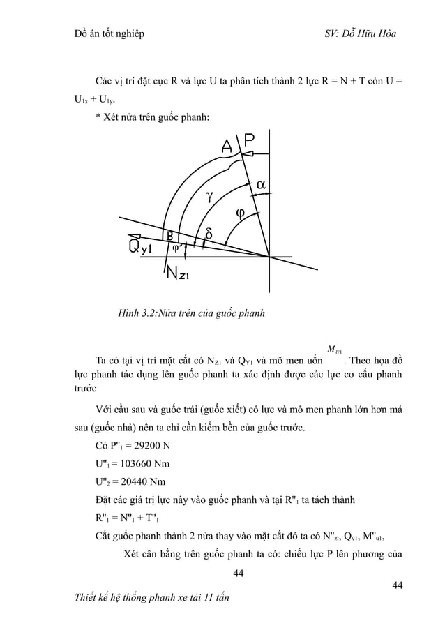 Đồ án thiết kế hệ thống phanh xe tải | PDF