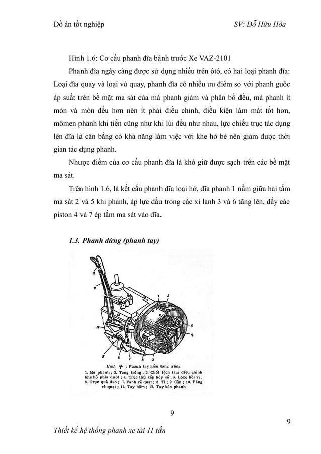 Đồ án thiết kế hệ thống phanh xe tải | PDF