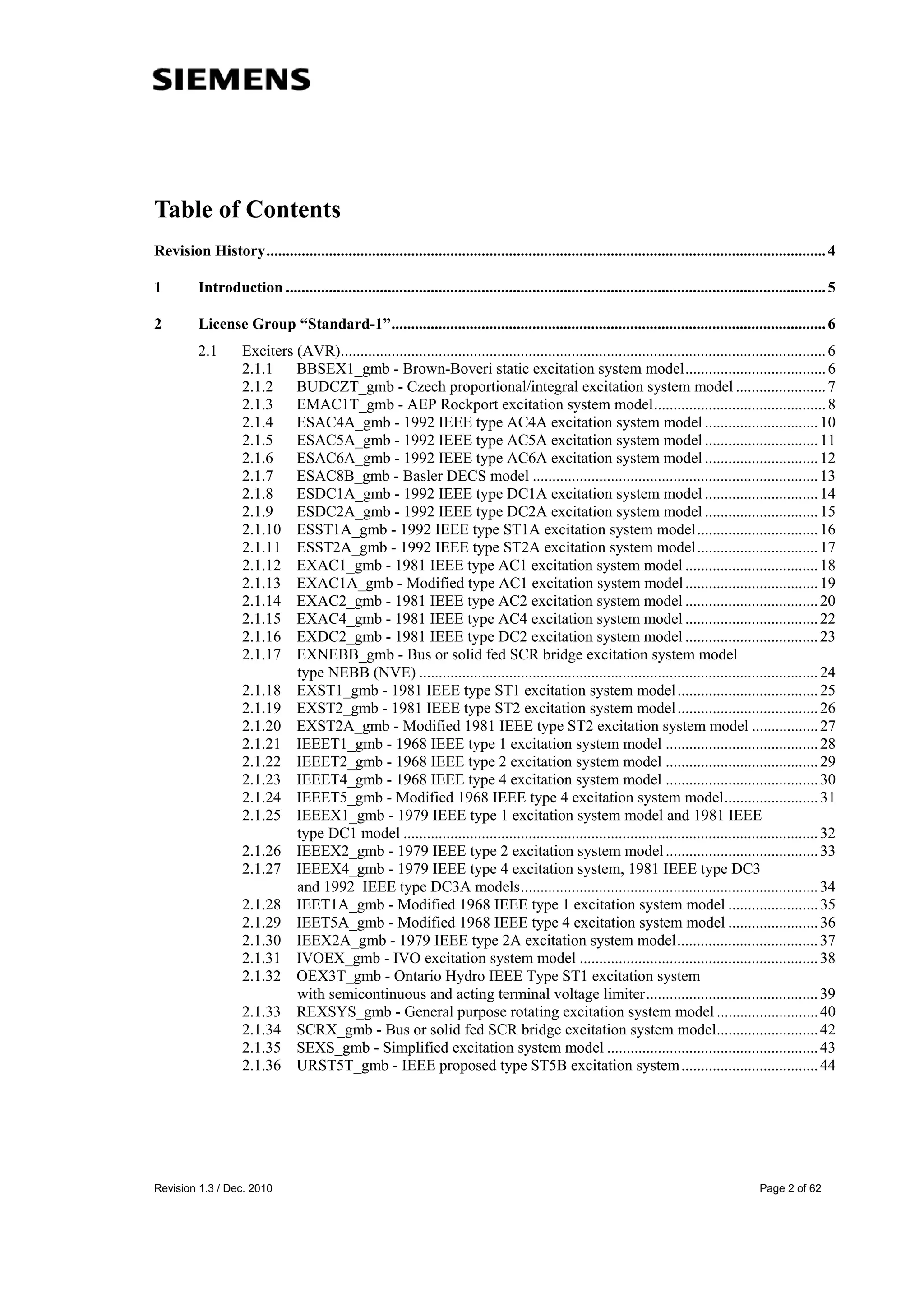 siemens dynamic models package standard 1 PSS-E | PDF