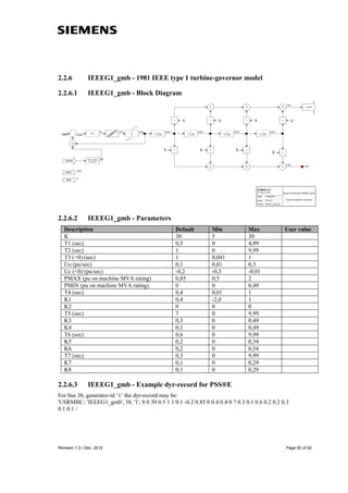 siemens dynamic models package standard 1 PSS-E | PDF