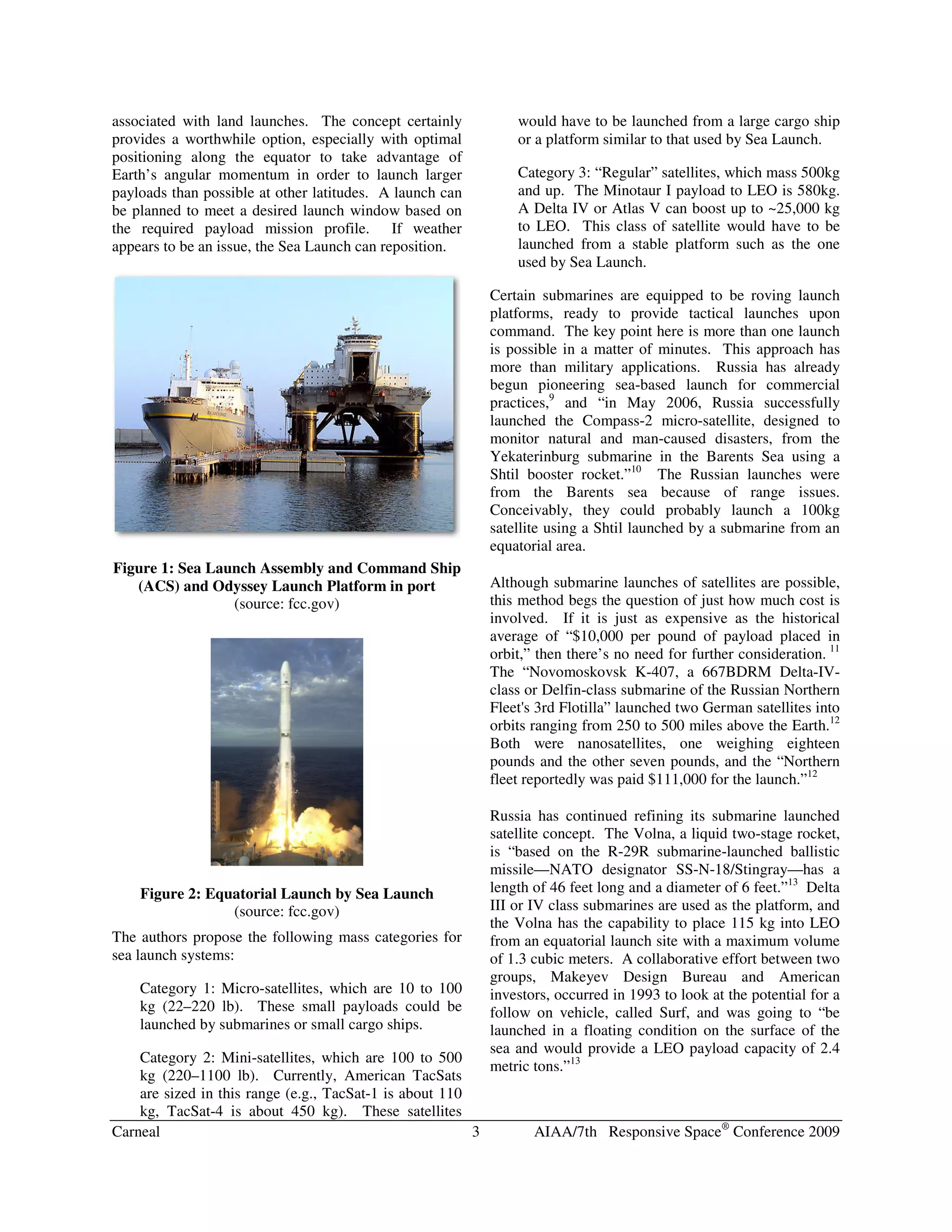 Sea-launched TacSats for Responsive Space (STaRS) | PDF