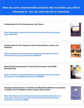 Fundamentals For The Anthropocene Jack Pearce | PDF