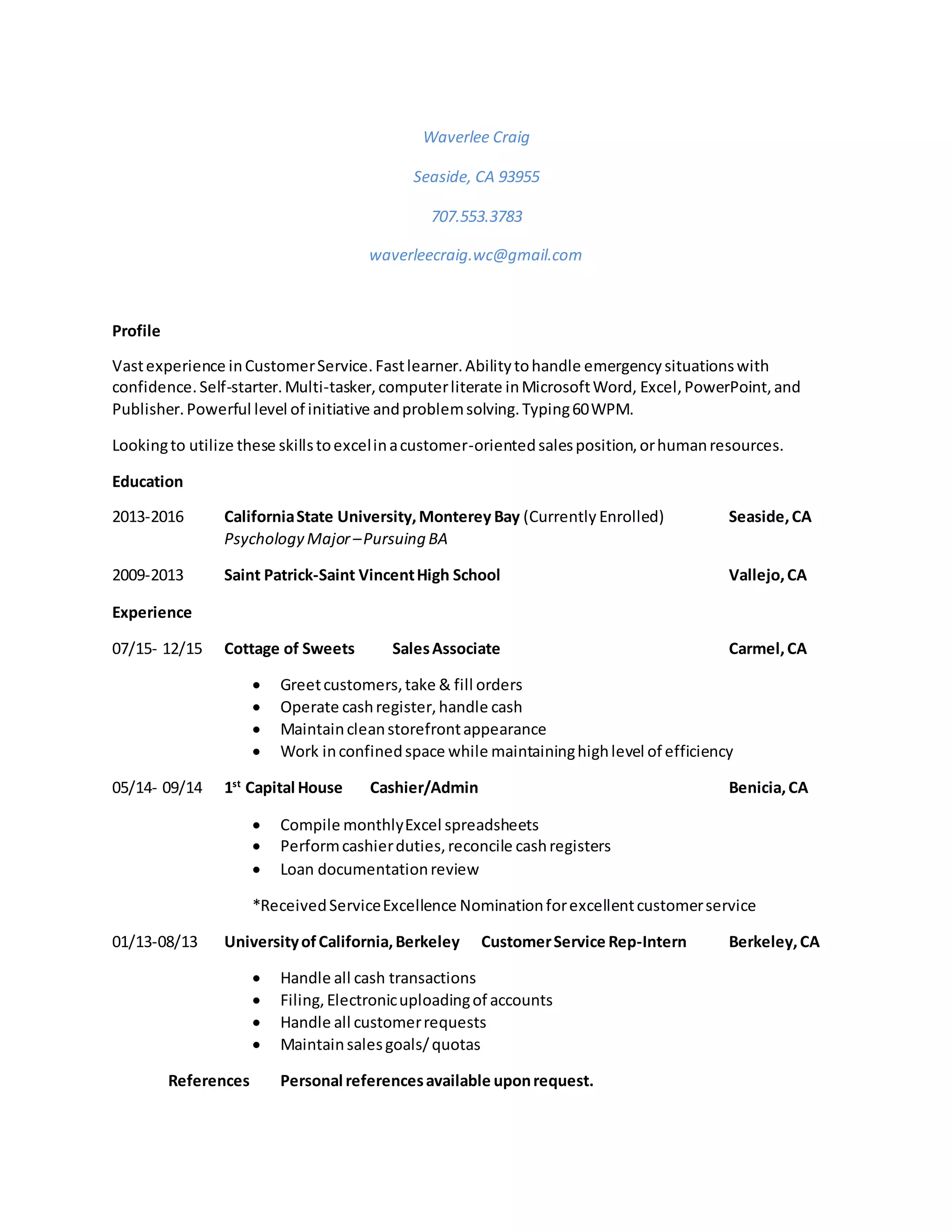 BUS304 Resume | DOCX