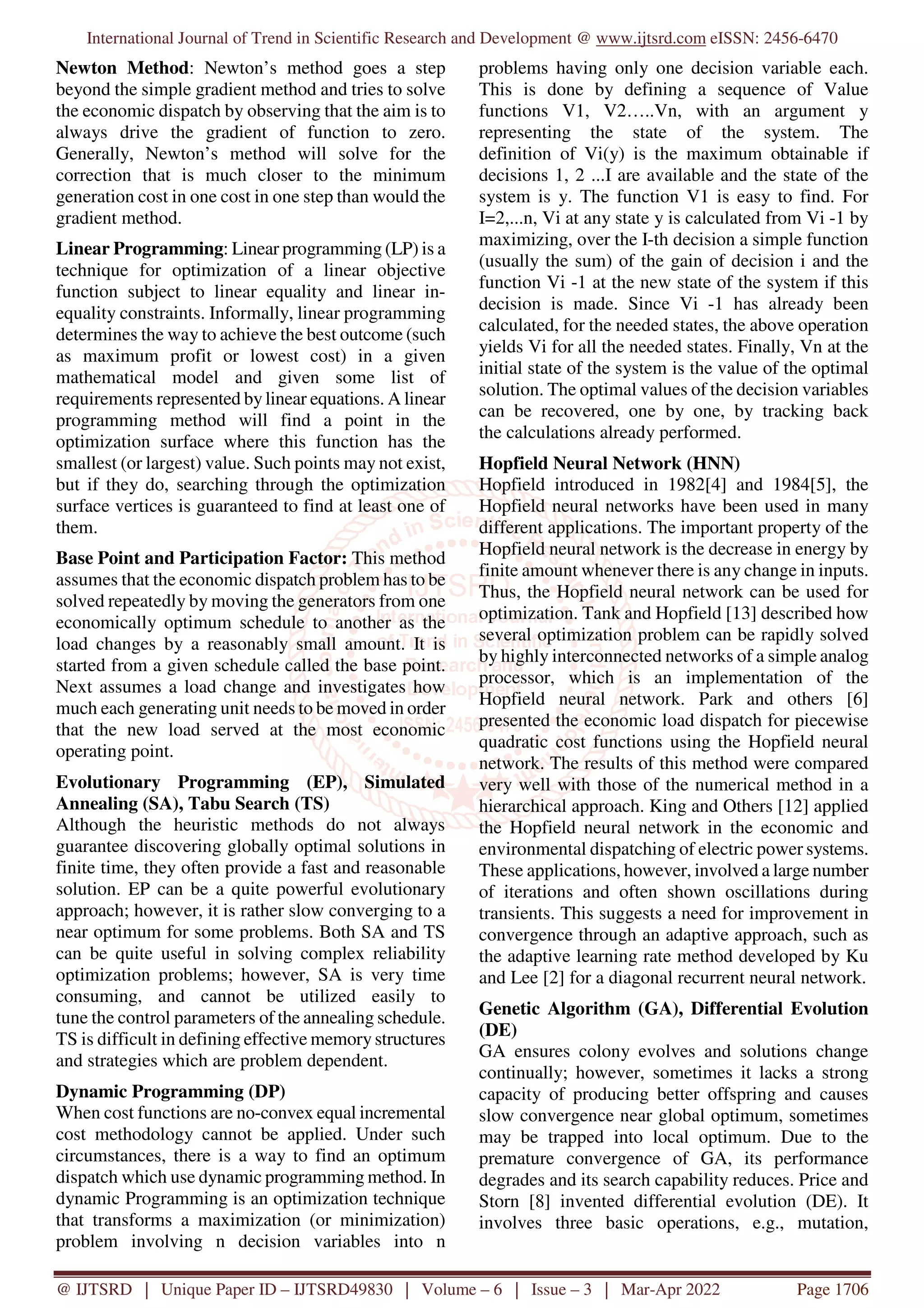 A Review on Various Techniques Used for Economic Load Dispatch in Power System | PDF